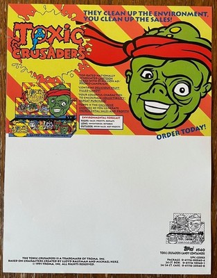 Topps Troma Toxic Crusaders Candy Containers 1991 Sale Sell Sheet #540 ...