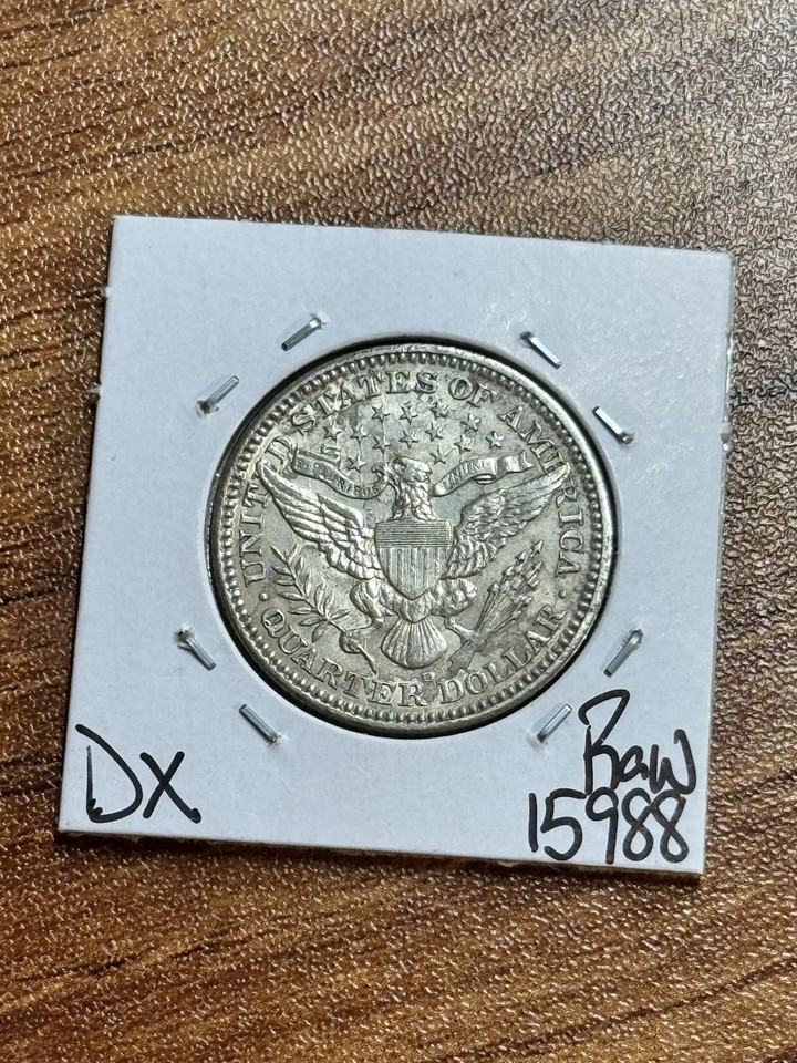 1909 D Barber Silver Quarter AU - BU About Uncirculated Better Coin ...