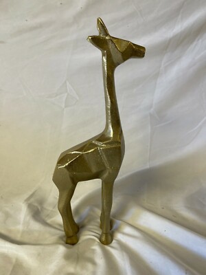 Metal gold Giraffe Figurine Sculpture Statue Gold color RARE lion tiger ...