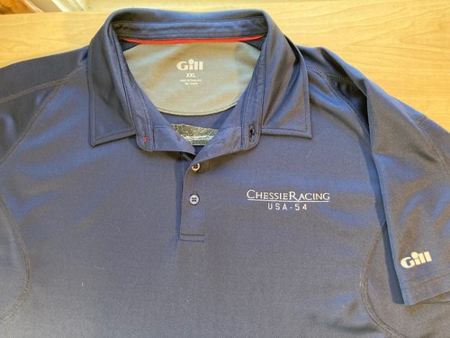 Men's XXL navy blue SS golf shirt quick dry Gill Marine Chessier Racing ...