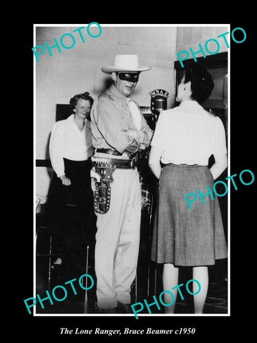 8x6 HISTORIC PHOTO OF BRACE BEEMER AS THE LONE RANGER ON WNAX RADIO ...