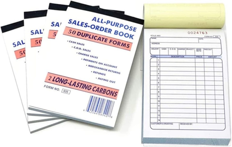 New Sales Order Book Receipt Invoice 50 Sets Duplicate Form Carbonless ...