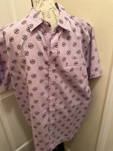 NWT DISNEY PARKS DISNEY PIXAR MOVIE UP GRAPE SODA BUTTON UP SHORT ...