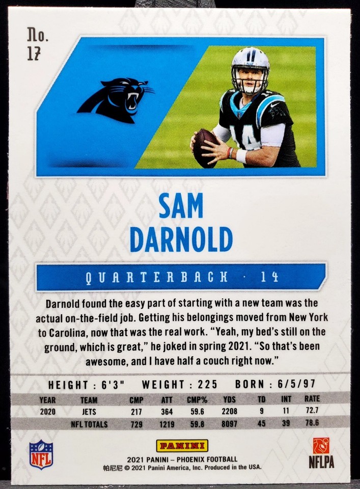 2021 Panini Phoenix Sam Darnold Fire Burst Fanatics Box Set Panthers ...