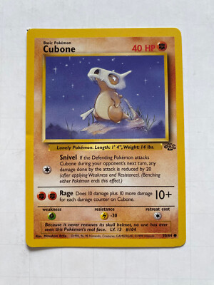 Cubone 50/64 Pokemon Card Jungle basic pokemon snivel lonely play game ...