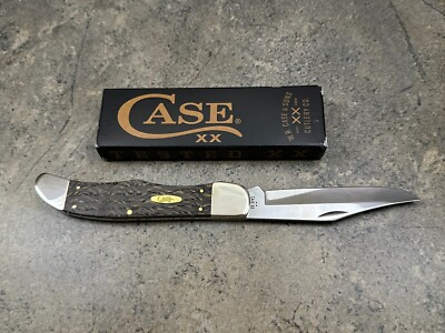 Case XX Smooth Black Curly Oak Wood Folding Hunter Pocket Knife 14008 ...
