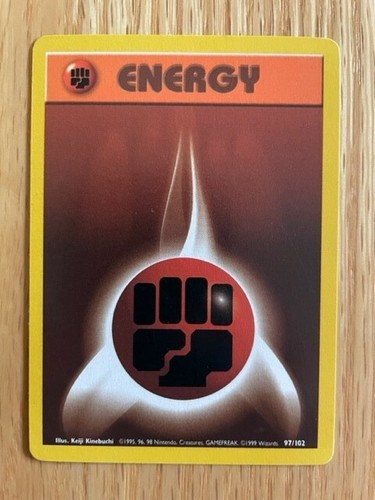 2X VINTAGE Pokémon - BASE SET - 97/102 - Fighting Energy Card - NEAR ...