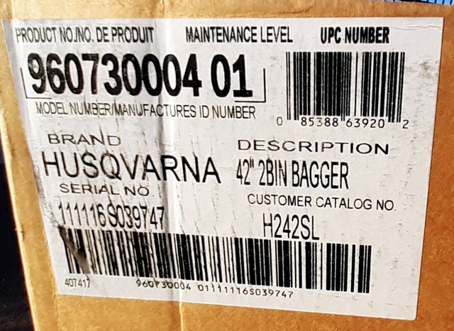 Husqvarna H242SL 2 Bin 42in Lawn Tractor Grass Catcher for sale online ...