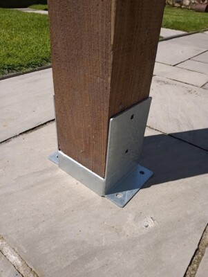 Heavy Duty Galvanised Elevated Post Base Support 150mm Square Pergola ...