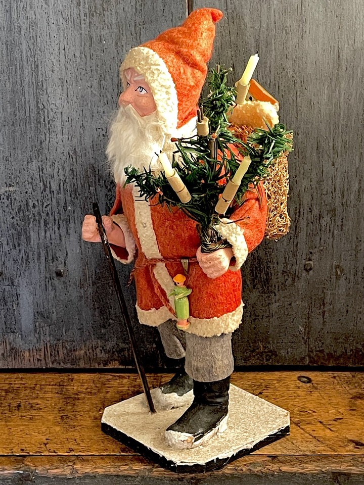 Walking Antique Santa 11” German Candy Container Loofa Backpack ...