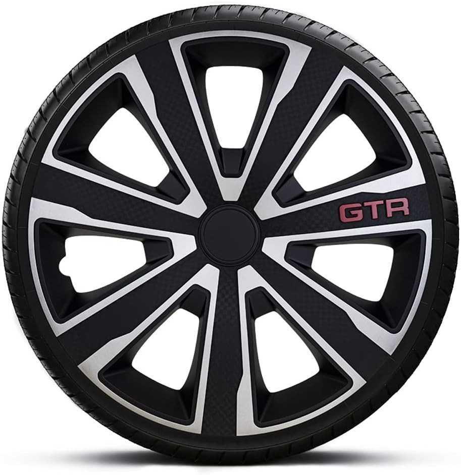 Wheel Trims 14" Black & Silver GTR Hub Caps x4 Fits Kia Picanto | eBay