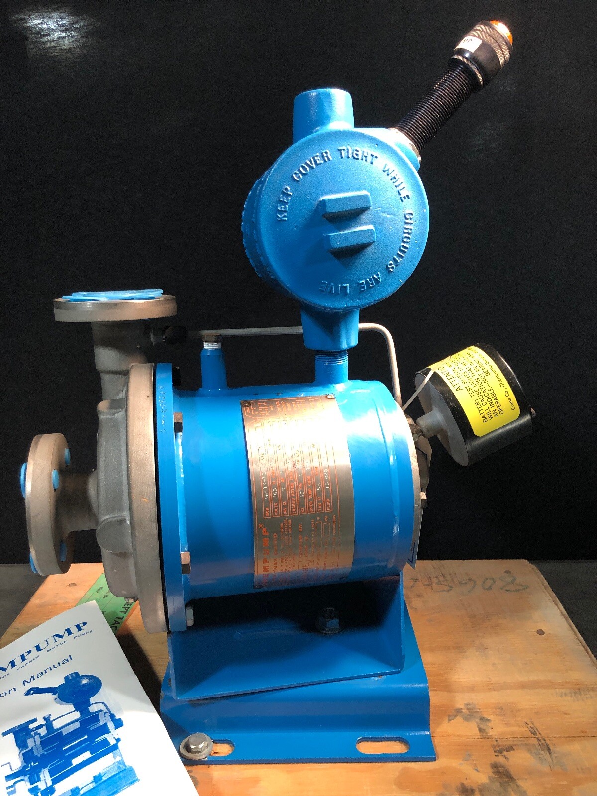 Brand NEW CRANE CHEMPUMP SEAL-LESS PUMP 460V 1HP 3450RPM 60Hz 3PH GA-1K ...