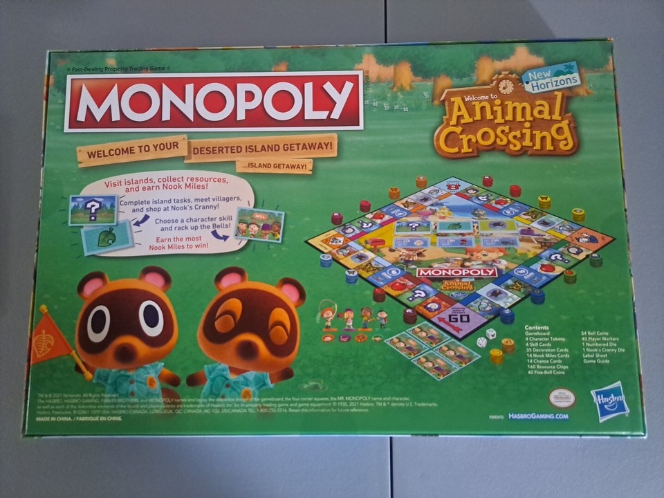 Hasbro Gaming Monopoly Animal Crossing: New Horizons Edition Board Game ...
