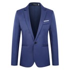 Men's Business Casual One Button Jacket Blazer Wedding Slim Fit Long ...