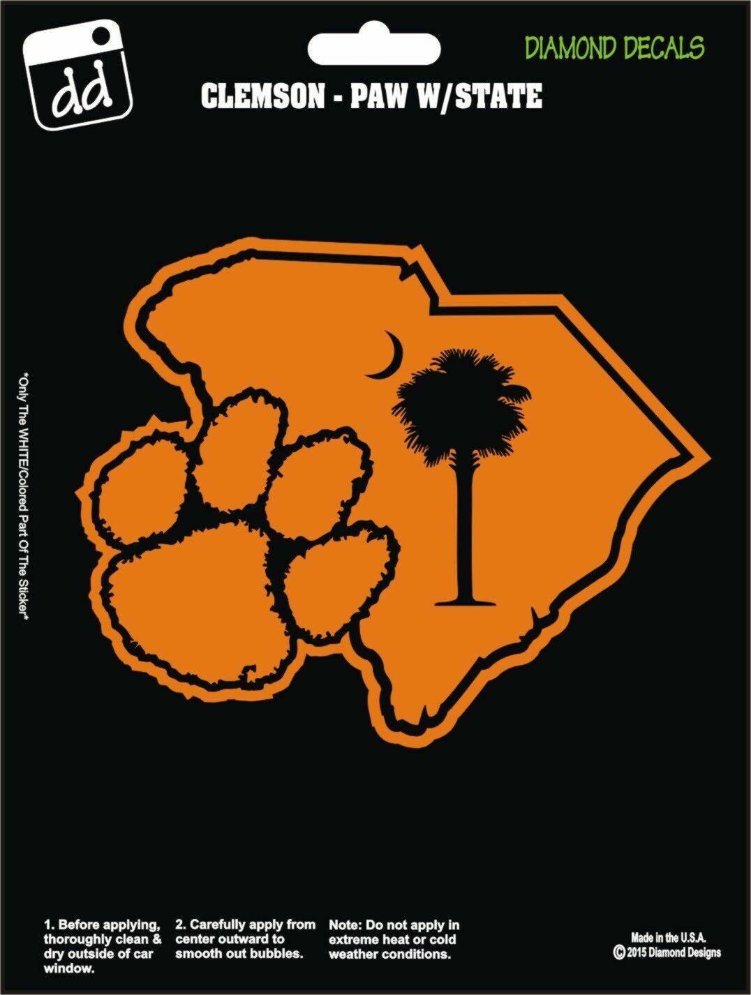 Clemson Tigers Paw University Football College Vinyl Decal Car Window ...
