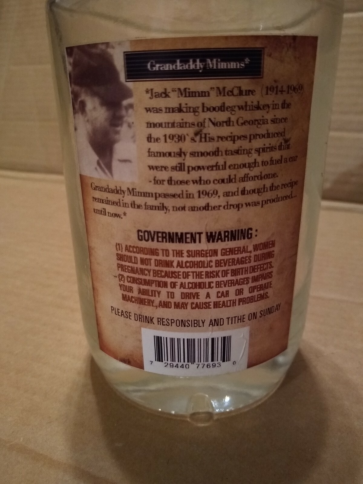Grandaddy Mimms Moonshine Bottle Georgia Distilling Company 750 ML | eBay