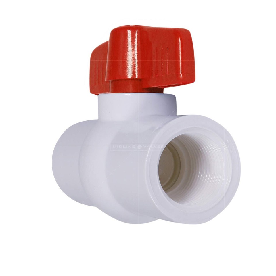 PVC Ball Valve Red Handle Water Shut-Off 2 in. FIP Plastic (482U200 ...