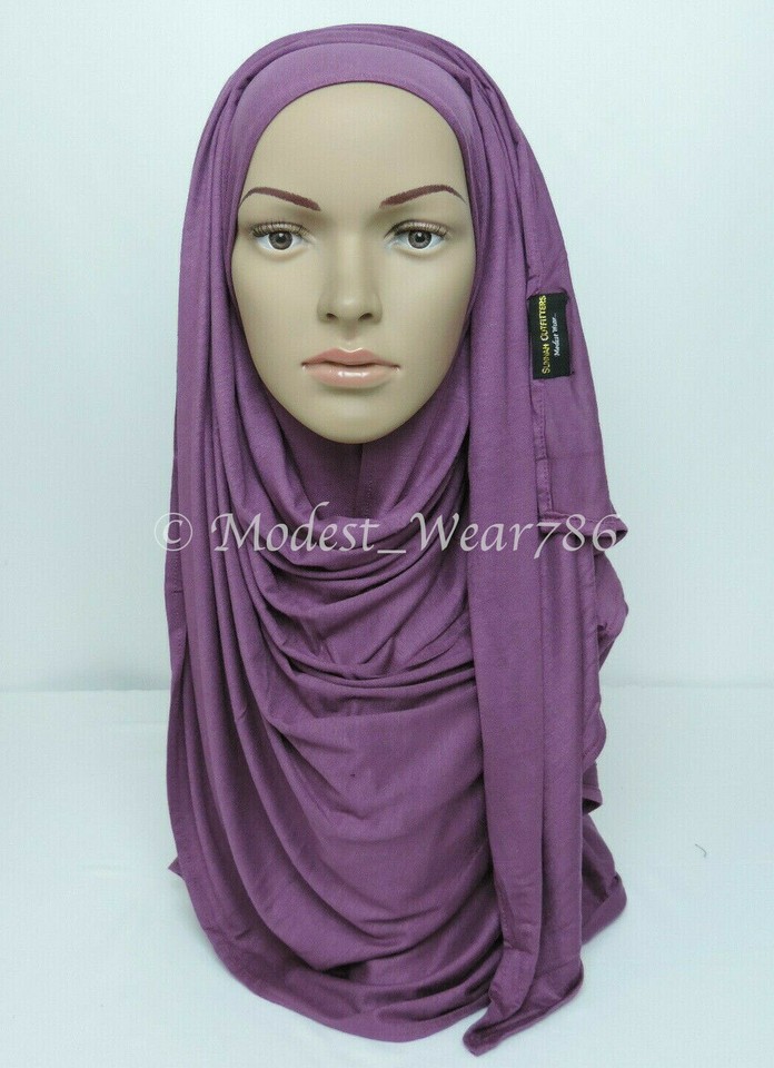 Premium Cotton Jersey Maxi Hijab Scarf Shawl Wrap Islam Muslim 180X80cm ...