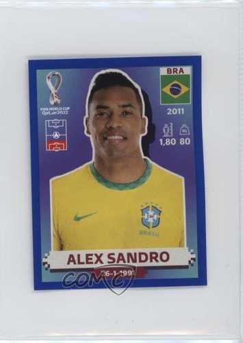 2022 Panini FIFA World Cup Qatar Stickers Brazil Blue Alex Sandro #BRA5 ...