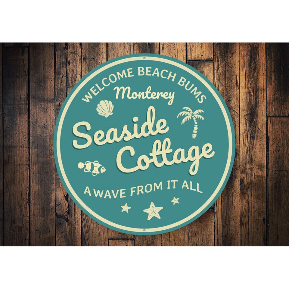Coastal Seaside Cottage Beach Sign, Home Decor Metal Sign | eBay
