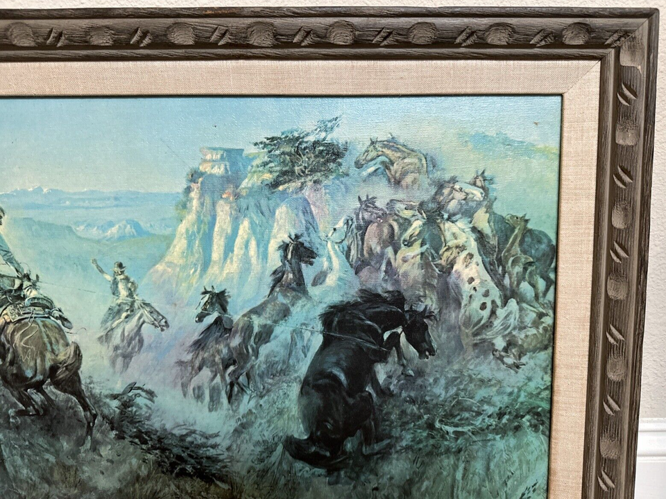 “The Wild Horse Hunters” Charles M. Russell 1913 Vintage Authentic Reproductions | eBay