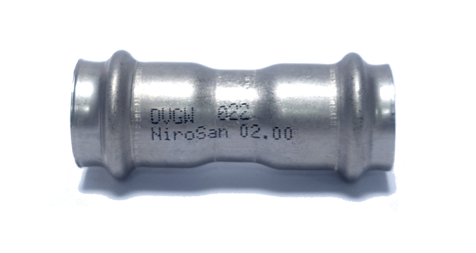 NiroSan Muffe Doppelmuffe Edelstahl Fitting V4A Pressfitting 15, 22, 28 ...