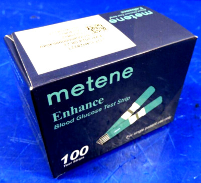 Box 100 Count Metene Enhance Test Strips Diabetes Blood Sugar / Exp ...