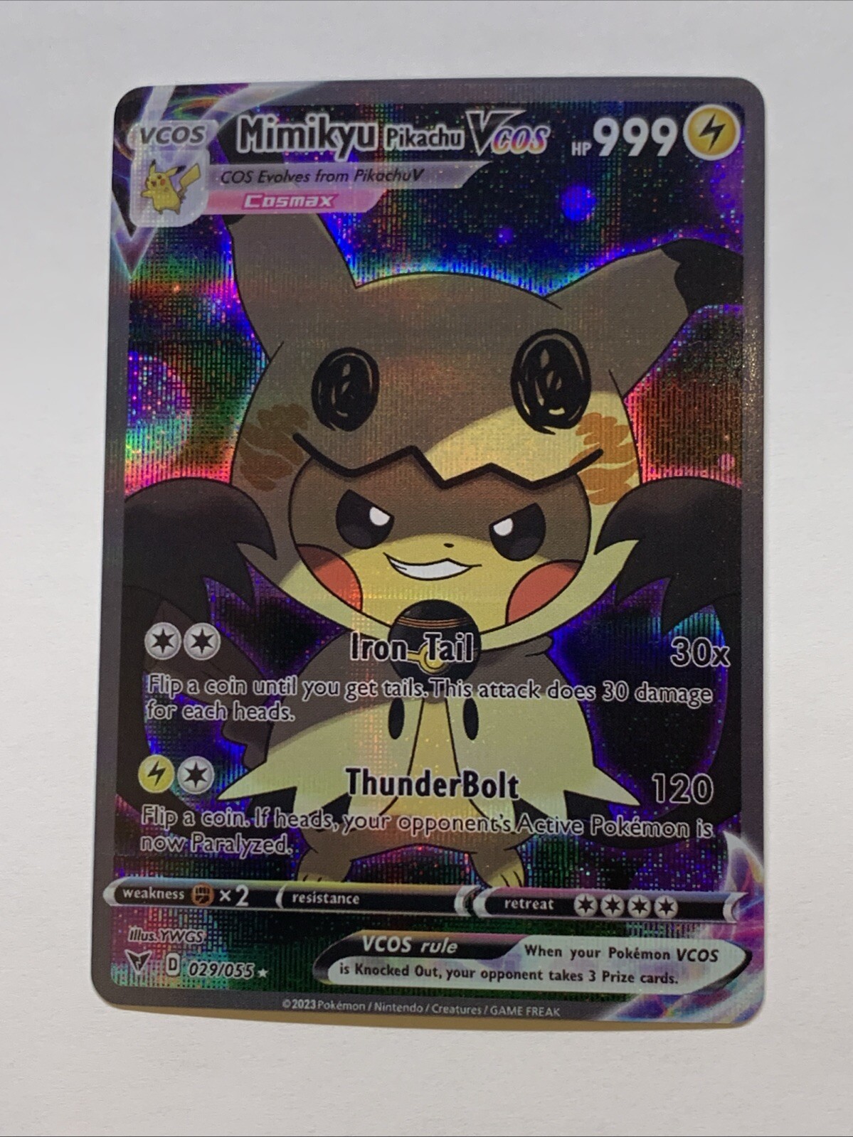 Pikachu Cosplay Mimikyu Pokémon Custom ACG Card Holo Foil Anime Hero ...