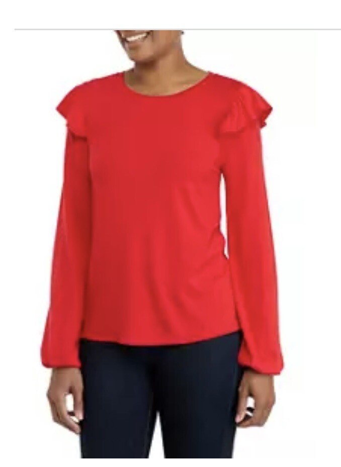 Women’s Red Ruffle Sleeve Top Size 3X | eBay