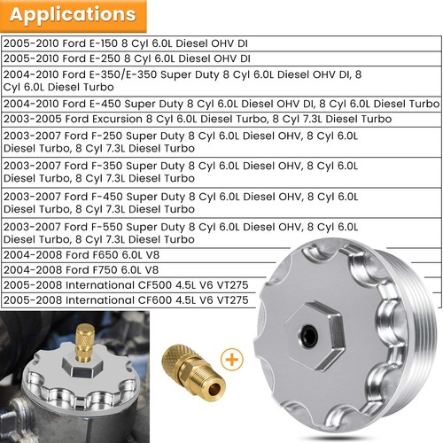 Fuel Filter Cap For Ford 6.0L Powerstroke Diesel 2003-2007 F250 F350 ...