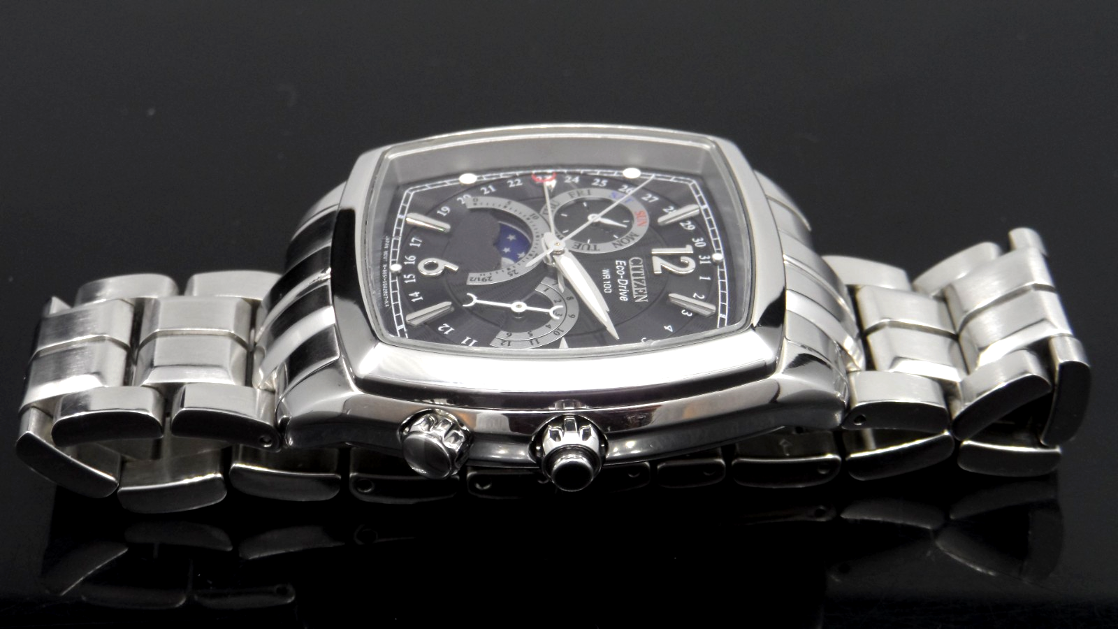 Citizen AP1031-51E Eco Drive Moon Phase 8651 Caliber Silver Tone Men's ...