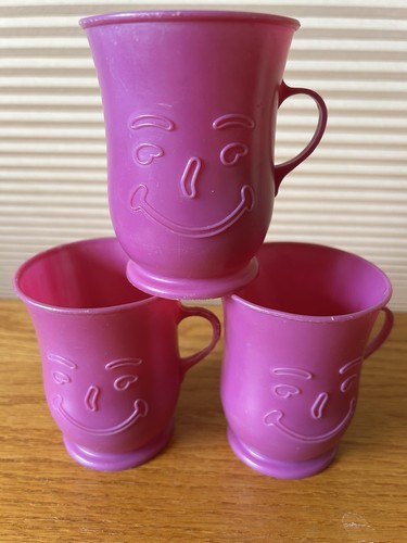 Vintage KOOL-AID MAN Purple Cup Plastic Smiling Face Mug 70s /80s Lot ...