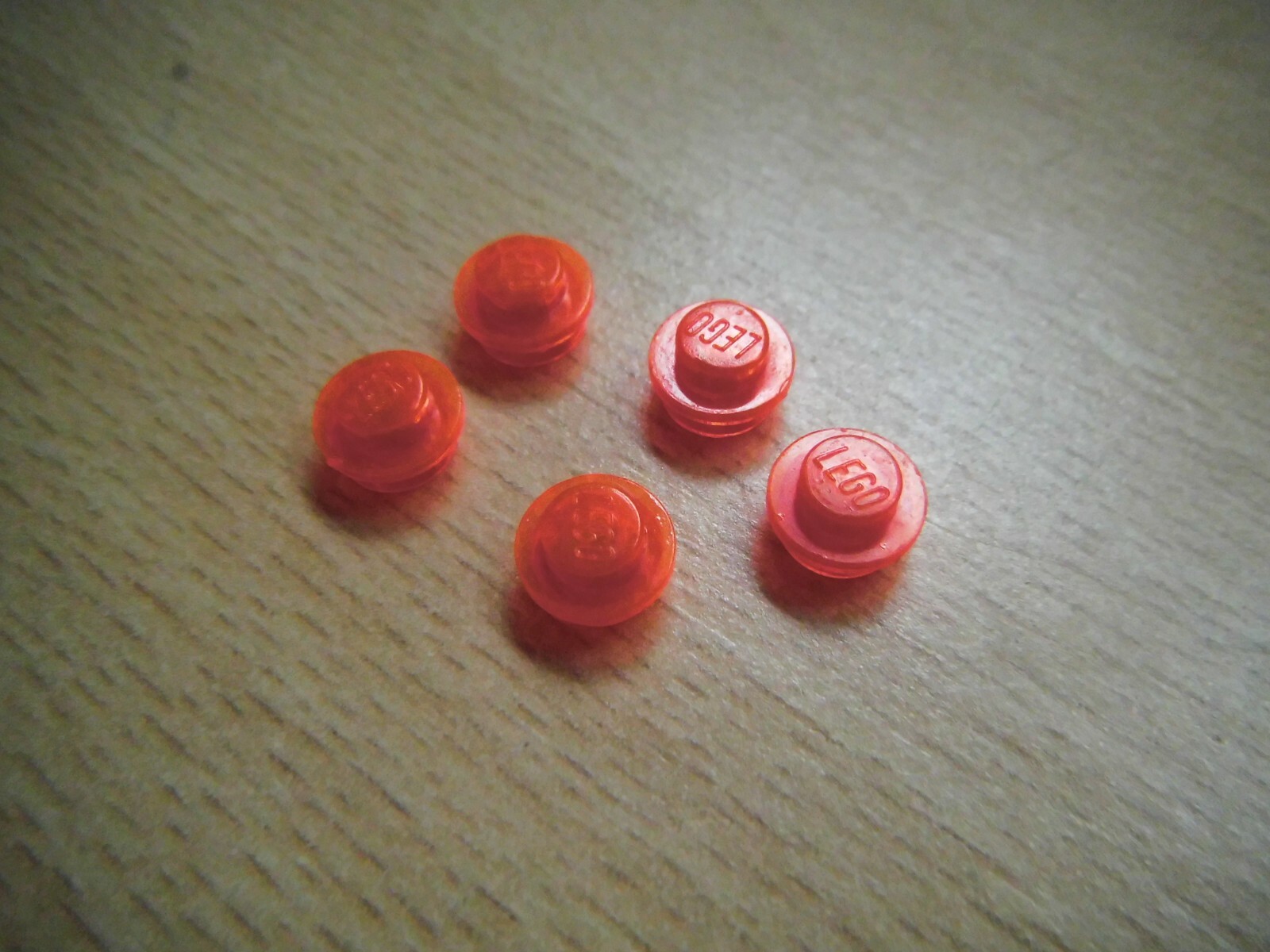Lego 5 x 4073 Plate 1 x 1 Round Transparent Neon Orange (614147 3005747 ...