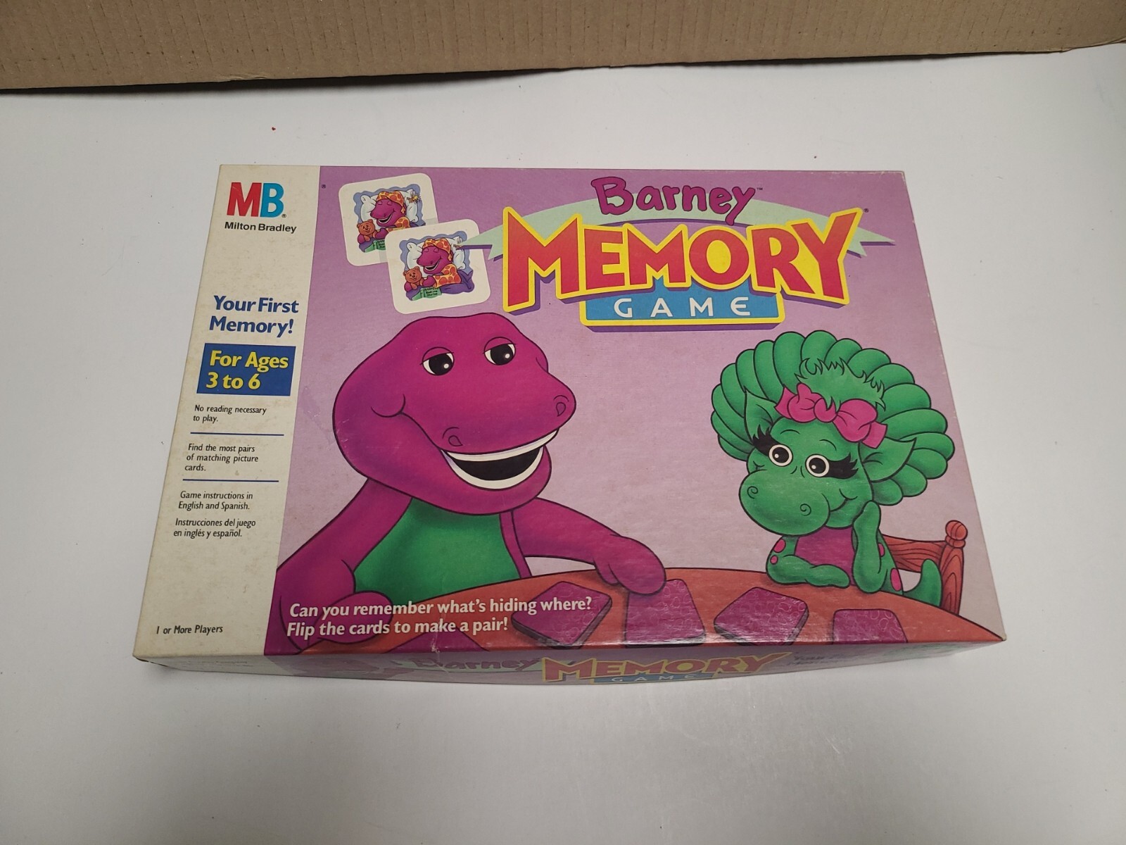 Vintage Barney Memory Matching Game 1993 Milton Bradley B28 for sale ...