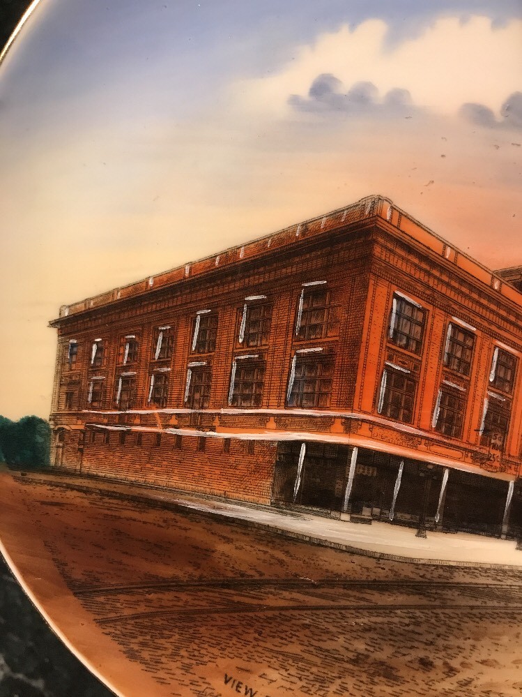 Rare Antique Moline Illinois IL Hand Painted Plate Fifth Ave Building 8 ...