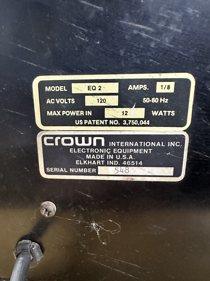 Crown EQ2 Audiophile Hifi Stereo 11 Band Graphic Frequency Synergistic Equalizer | eBay