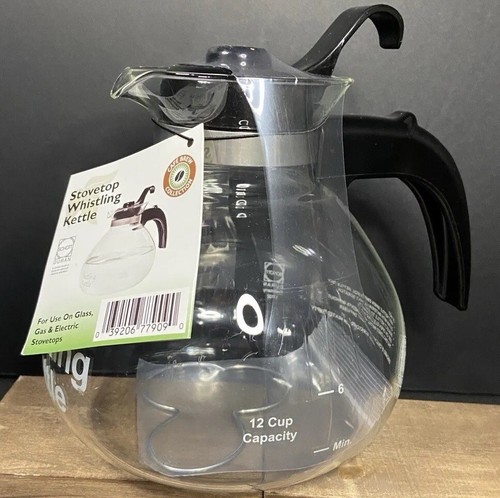 Café Brew Collection 12 Cup Kettle Stovetop Schott Glass Whistling ...