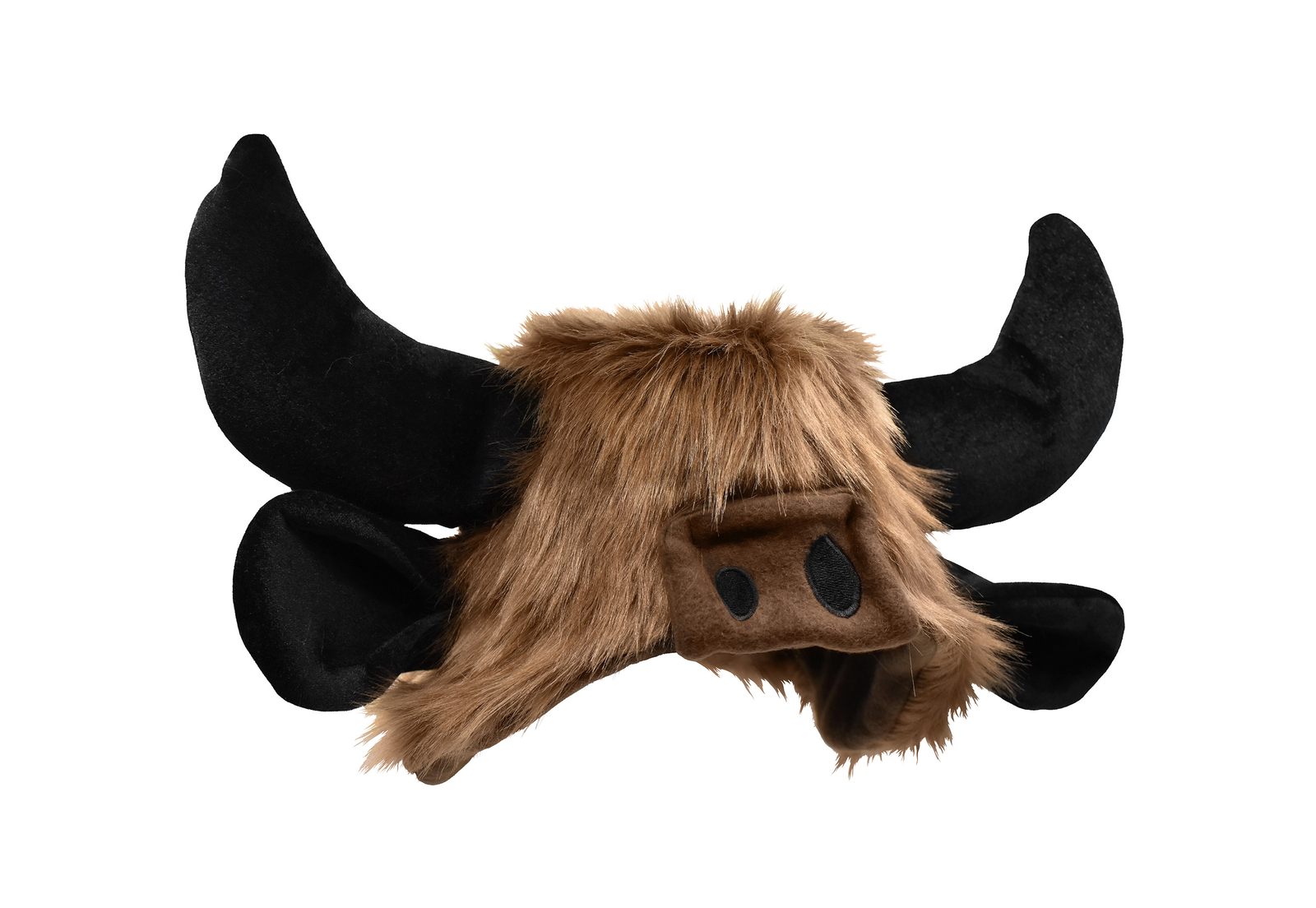Furry Bison Buffaloes Hat Furry Buffalo Black Bull Horns Animal Costume ...