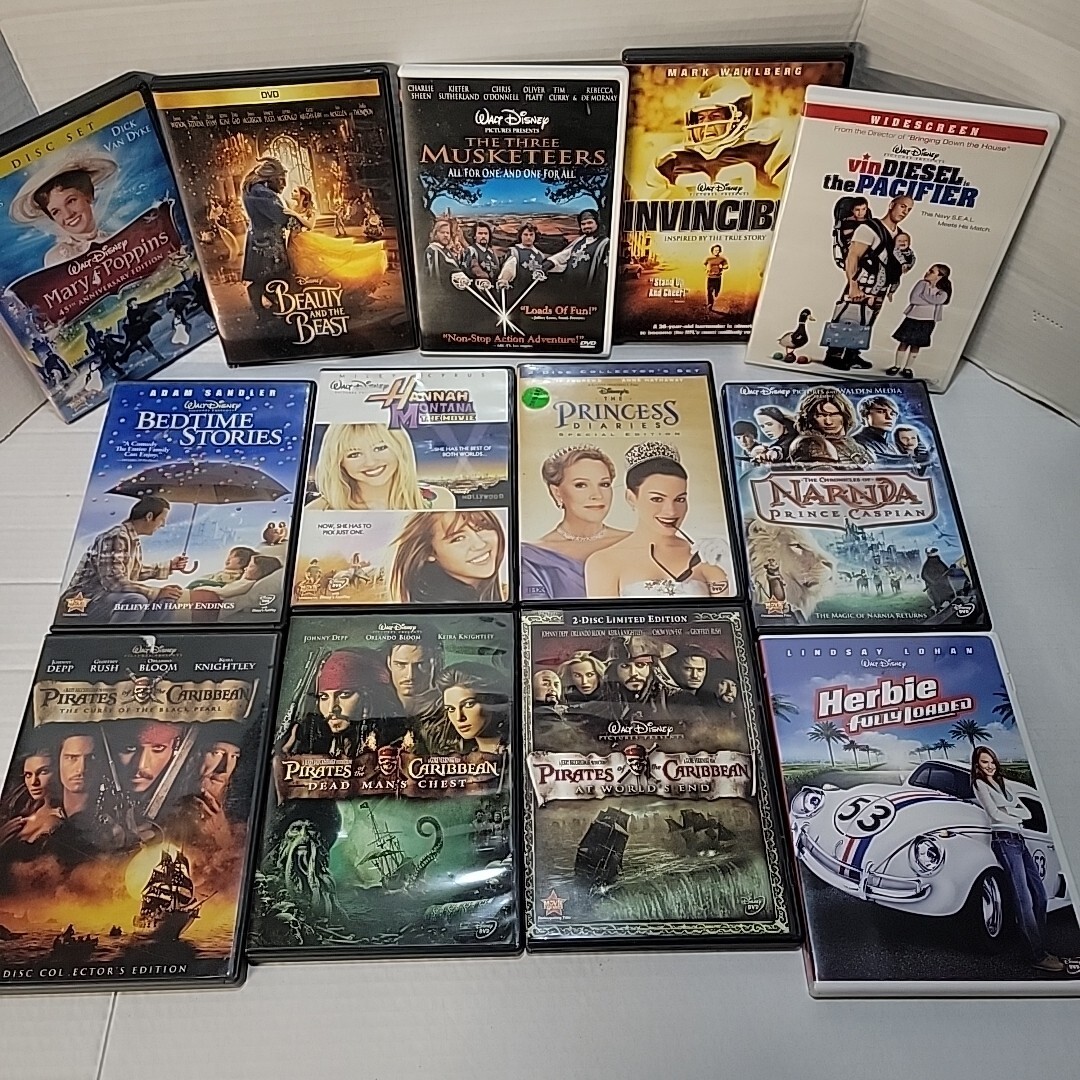 Walt Disney Live Action Movies Lot Of 13 DVDs Pirates Beauty Musketeers ...
