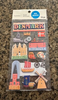 Recollections DENMARK Dimensional Stickers 14 Pieces World Travel | eBay