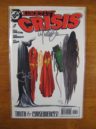 Wow! IDENTITY CRISIS #7 **2X SIGNED! MICHAEL TURNER! PETER STEIGERWALD ...