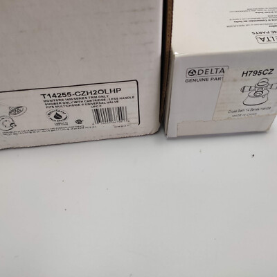 Delta T14255-CZH2OLHP Victorian 14 Series Shower Trim w/ Cross Handle ...
