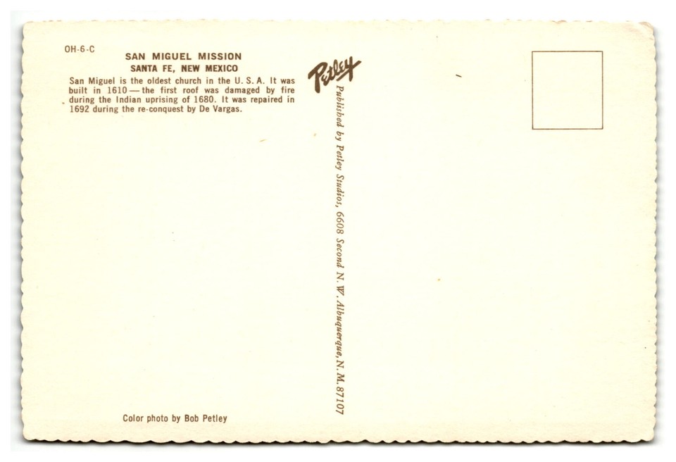 Postcard - San Miguel Mission - Santa Fe, New Mexico - Unposted | eBay