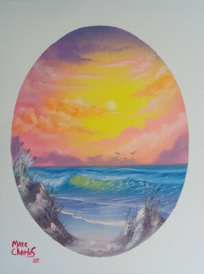 Pastel Beach Original Oil Painting Marc Charles Tonzillo 16 x 20 ...