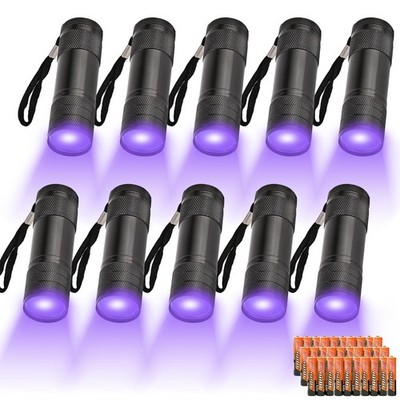 10 Pack Black Light Flashlight 395nm UV Flashlight Torch for Pet Stains ...