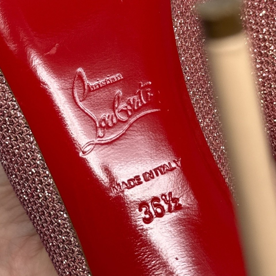 Christian Louboutin Private Number 120 Glitter Platform Slingback Heels ...