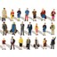40pcs Model Trains HO Scale 1:87 Standing People Figures 20 Different ...