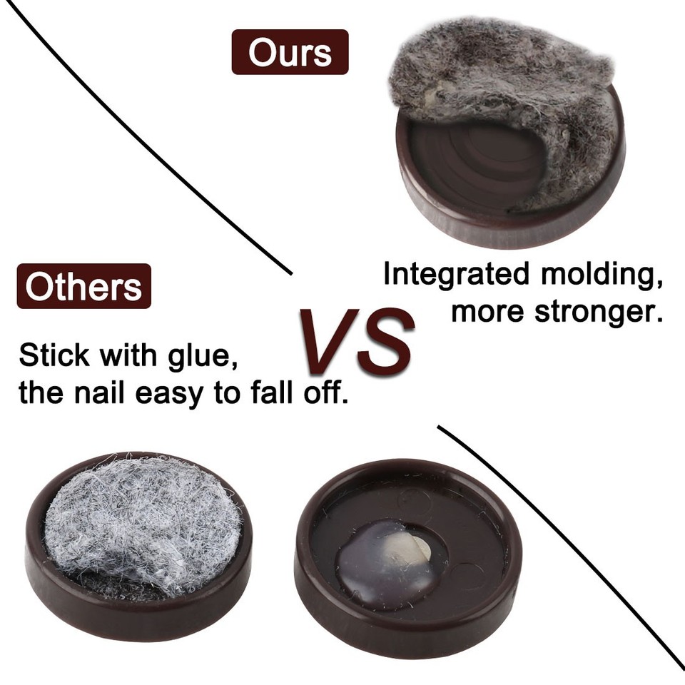 Desk Furniture Feet Legs Floor Protector Felt Pad Nails 16mm Diameter ...