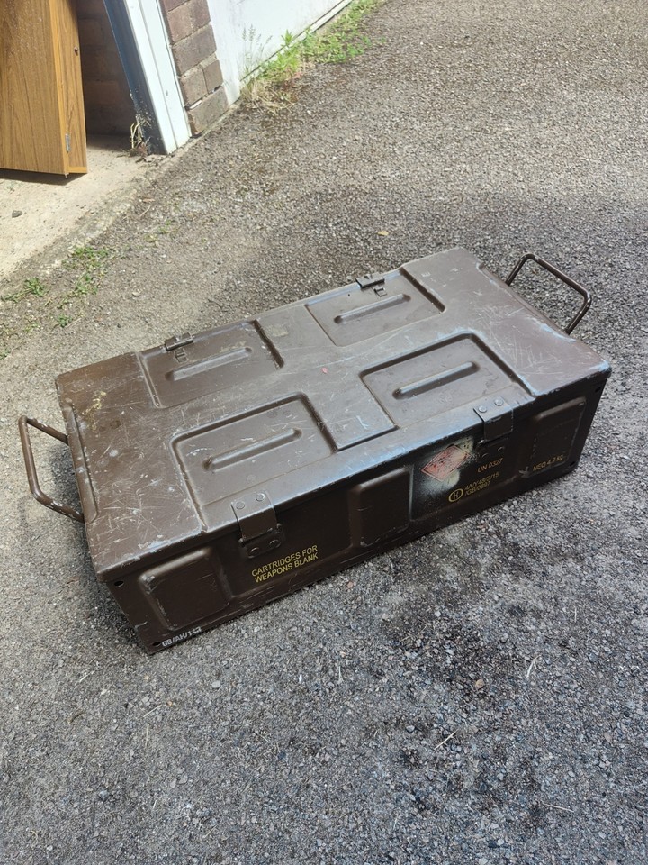 British Army C374 Metal Ammo Tin Storage H50 Mk1 Long Steel Box 65 x 35 ...