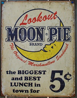 Vintage Replica Tin Metal Sign MOON Pie marshmallow sandwich snack cake ...